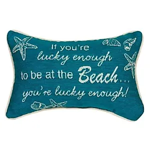 Manual 12.5 x 8.5-Inch Decorative Throw Pillow, If You're Lucky Enough