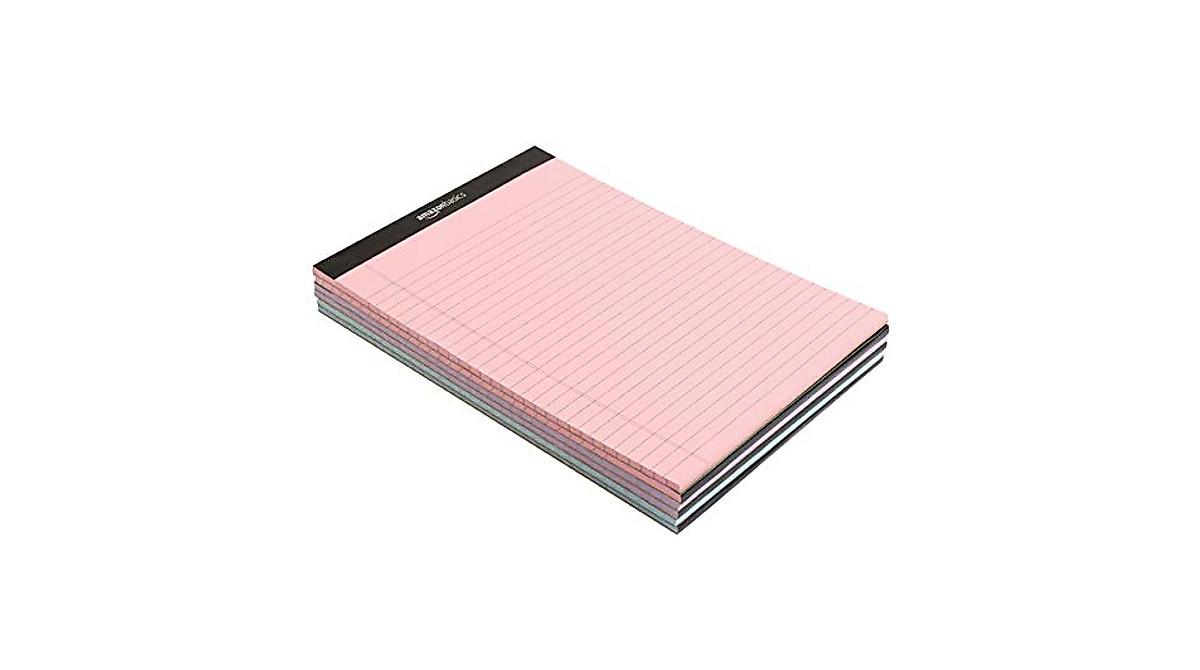 Amazon Basics Wide Ruled Note Pads - 6 Pack for Home & Office