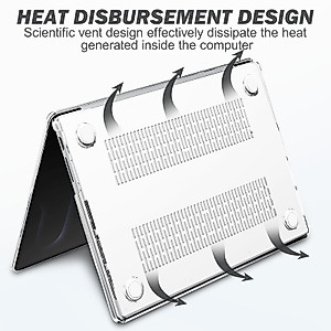 B BELK Compatible with MacBook Pro 14 inch Case 2023 2022 2021 Release M2 A2779 A2442 M1 Pro/Max Chip with Touch ID, Clear Plastic Hard Shell Case with Keyboard Cover + Screen Protector, Transparent