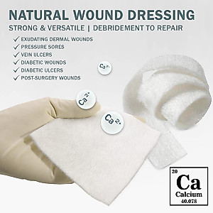 EVERLIT Calcium Alginate Wound Dressing | Gentle, Non-Stick Sterile Dressing Pad | Soft and Highly Absorbent Bandage with Soothing Gel Matrix (Pack of 20)