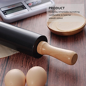 Baking Rolling Pin Wooden Rolling Pin Dough Roller for Making Pizza Cookie Pastry Pasta Dumpling and Dough (Black) Wood Rolling Pin