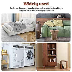 6 Packs Heavy Duty Furniture Dolly with 5 Wheels Rubber Silent Furniture Lift, 4000lbs Load Capacity, Furniture Mover Set Made of Premium Carbon Steel