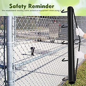 Gtongoko Chain Link Fabric Fence Stretcher, 5-Hook Bar, New Upgraded 31.5 Inch Woven Wire Stretcher, Fence Stretcher Tool,Steel, Black