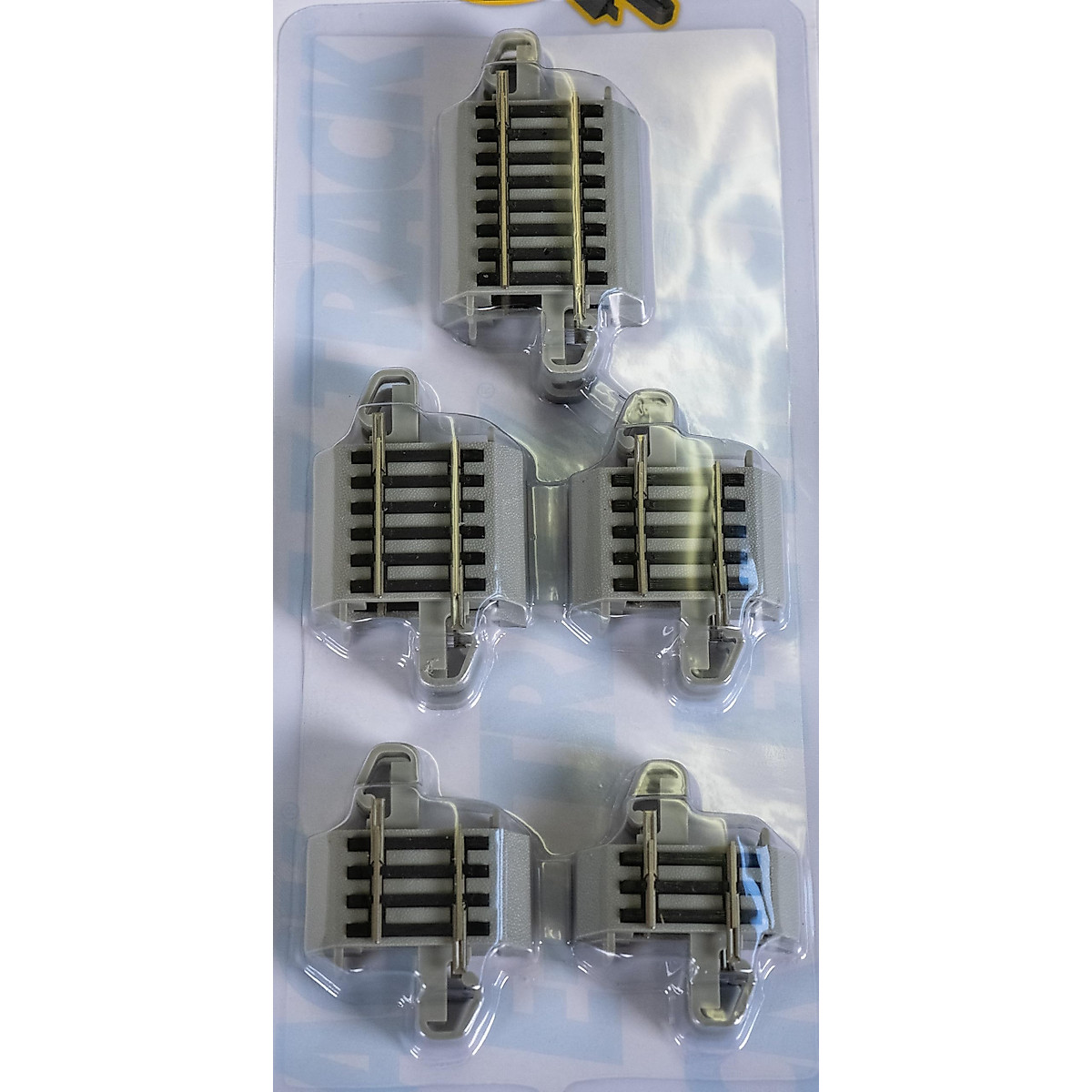 Bachmann Trains - Snap-Fit E-Z TRACK E-Z TRACK CONNECTOR ASSORTMENT - Contains 2 each .75", 1", 1.25", 1.5" and 2" straight (card) - NICKEL SILVER Rail With Gray Roadbed - HO Scale