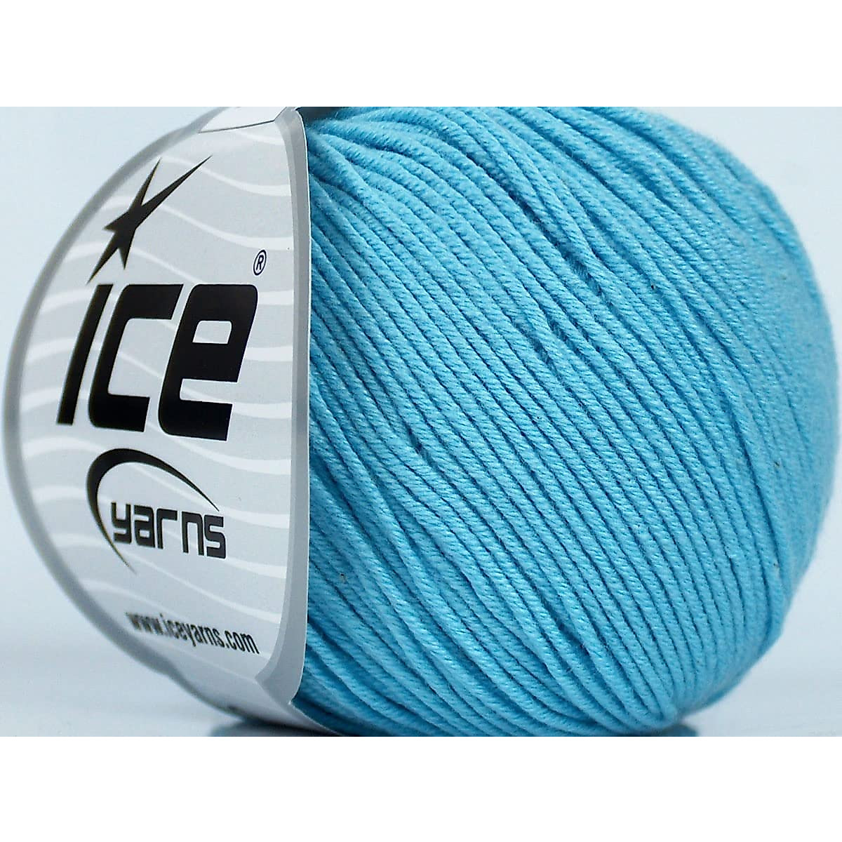 Lot of 8 Skeins Ice Yarns ADEL (50% Cotton) Hand Knitting Yarn Baby Blue