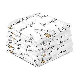 Kigai Love Daisy Flower Kitchen Towels, 18 x 28 Inch Super Soft and Absorbent Dish Cloths for Washing Dishes, 6 Pack Reusable Multi-Purpose Microfiber Hand Towels for Kitchen