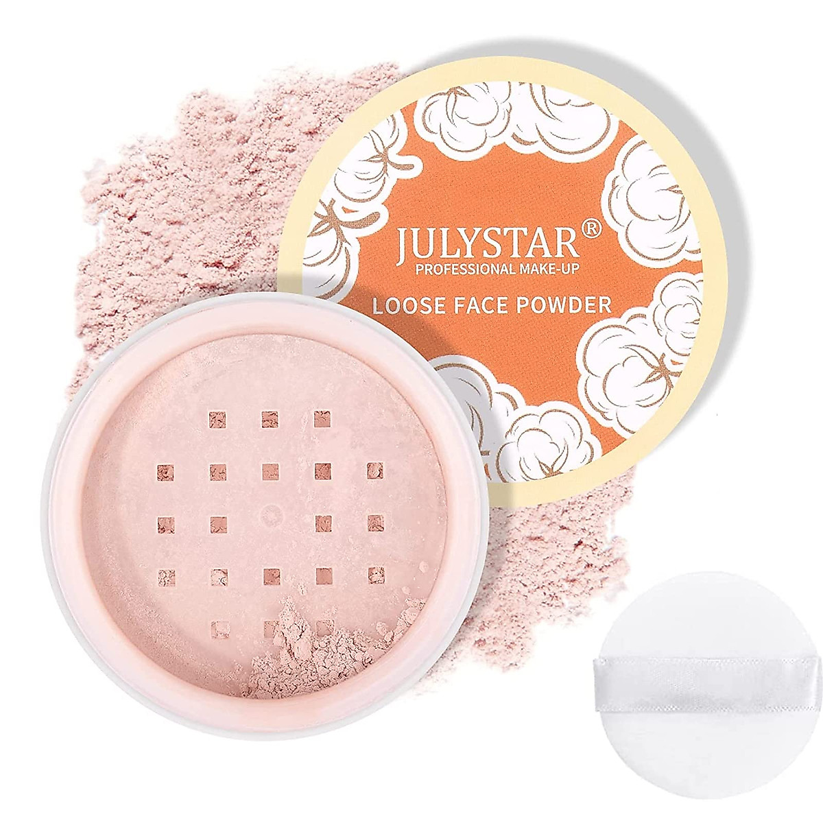 Loose Face Powder,Matte Setting Powder Oil Control,Minimizes Pores Long Lasting Waterproof Setting Powder,Loose Setting Powder for Oily Skin Translucent for Setting or Foundation, Lightweight, Matte Ultra Flawless Finish(02#Pink)