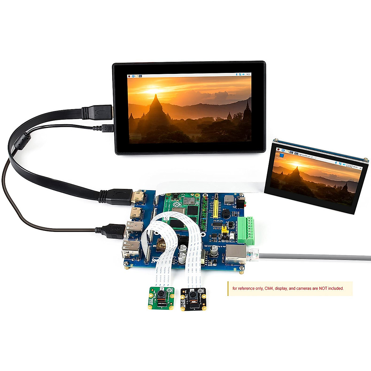 Compute Module 4 IO Board with PoE Feature (B) for All Variants of Compute Module 4，Integrates 802.3af-Compliant PoE Circuit,with Rich Peripheral Connectors (CSI/DSI/HDMI/USB/ETH/PCIe/RS232/RS485)