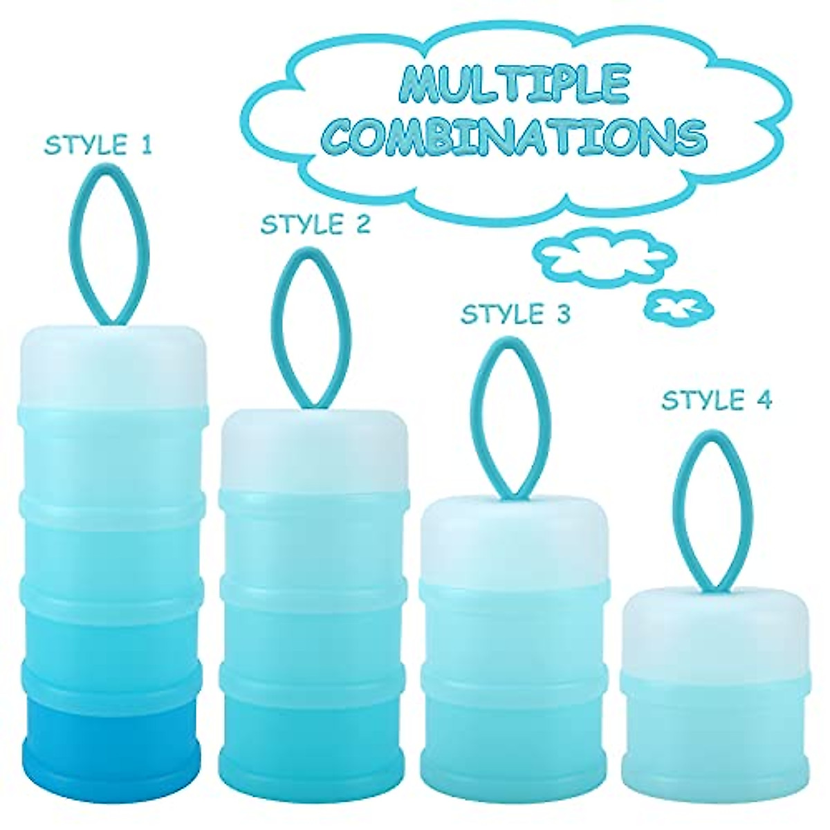 Accmor 2pcs Baby Milk Powder Formula Dispenser, Formula Dispenser On The Go, Stackable Formula Container for Travel, Non-Spill Baby Snack Storage Container, BPA Free