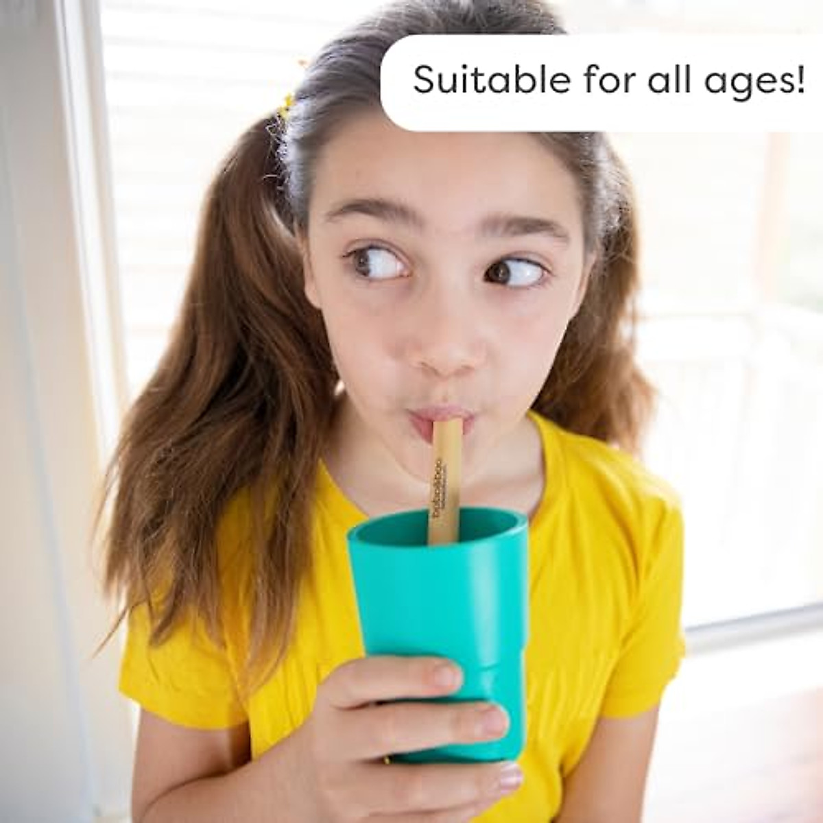 bobo&boo Plant-Based Cups for Kids – Melamine and BPA Free - Microwavable and Dishwasher Safe - Eco-Friendly Toddler Drinking Cup Set - TROPICAL 10oz