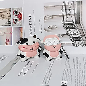 Compatible for Cow Airpods Case Pro, Cute Kawaii Cartoon 3D Silicone Fashion Protective Skin Cover for Airpod Case Cow, Funny Boys Girls Kids Teens Women for Airpods Cases Pro (Cow)