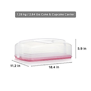 Tupperware - Rectangular Cake and Cupcake Carrier - Holds 18 Cupcakes