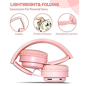 scorking Kids Bluetooth Headphones, Wireless Headphones for Kids with Built-in Microphone, Over Ear Kids Headphones Wireless Foldable Stereo AUX 3.5mm for Boys Girls School Smartphone iPad Tablet