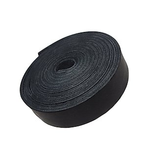 TOFL Genuine Top-Grain Leather Strap | 72 Inches Long | 7/8 Inch Wide | 1/8 Inch Thick (7-8 oz) | 1 Leather Strip for DIY Arts & Craft Projects, Clothing, Jewelry, Wrapping | Black