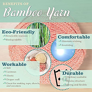 JubileeYarn Baby Soft Bamboo Cotton Yarn - 50g/Skein - Burnt Orange - 4 Skeins