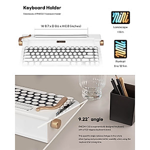 FINEDAY Keyboard 3.0, Blue Switch, Retro Mechanical Keyboard, Typewriter Designed, Bluetooth 5.0 & USB up to 4 Devices, for Desktop PC/Laptop Mac/Phone (83 ABS Keycap - White)