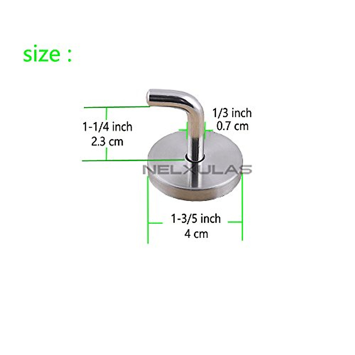 NELXULAS Brushed Stainless Steel Short Single Heavy Duty Wall Mount Hook, Coat Hook, Towel Hook, 4 in Pack