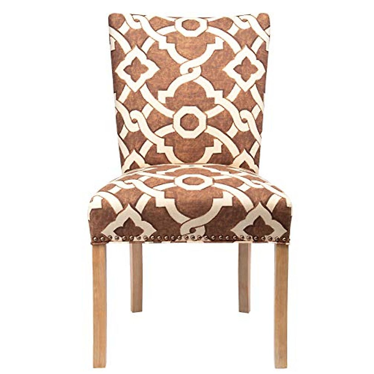 Sole Designs Julia Collection Modern Contemporary Upholstered Dining Chair with Fan Back Design and Nailhead Accents, Darjeeling