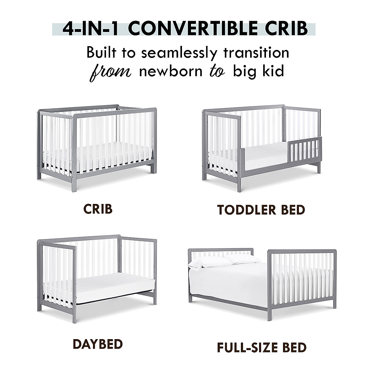 Carter's by DaVinci Colby 4-in-1 Low-Profile Convertible Crib in Washed Natural, Greenguard Gold Certified