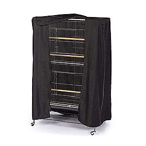WINOMO Universal Bird Cage Cover Washable Good Night Birdcage Cover Easy to Put On, Take Off Pet Cage Cover(Black)