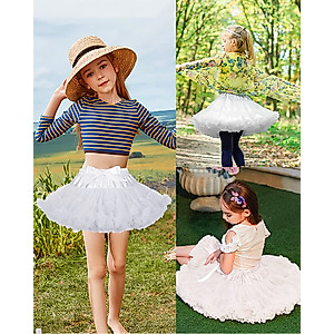 Baby Girl's Tutu Petticoat Skirts,Fluffy Soft Infant Tulle Tutus Underskirt,Ballet Pettiskirt for Little Girl for Birthday Party (M, White, m)