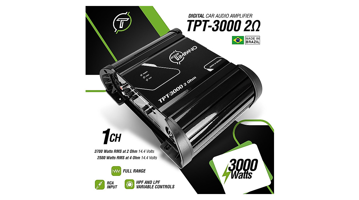 Timpano TPT-3000 Compact 3000W Amplifier for Cars
