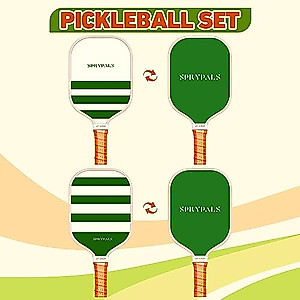 Sprypals Pickleball Paddles,USAPA Approved Fiberglass Surface with Polypropylene Core Pickleball Set Premium Pickleball Rackets Pickleball Paddle Set ​for Men Women
