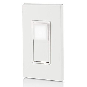 Leviton L5614-2W 15 Amp, 120/277 Volt, Decora LED Illuminated Rocker 4-Way AC Quiet Switch, Residential Grade, Grounding, White