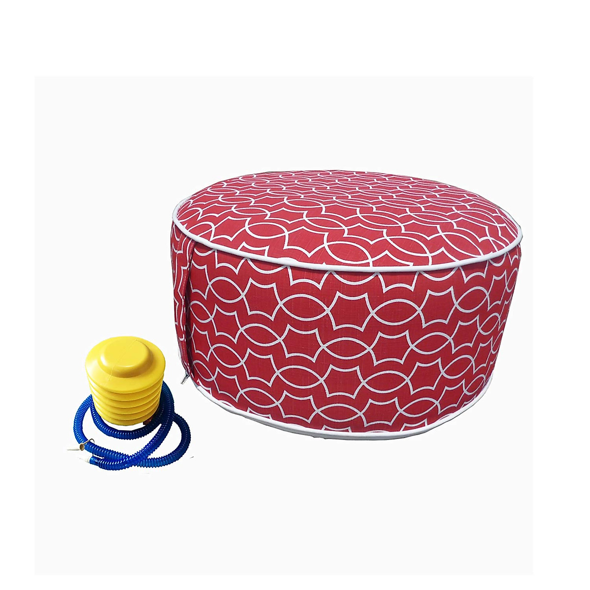 Inflatable Ottoman footrest Stool with Portable air Pump and Storage Bag or Pouch Used for Outdoor or Indoor Travel Portable Camping Backyard Patio Garden Home Yoga footrest Stool (Grey)