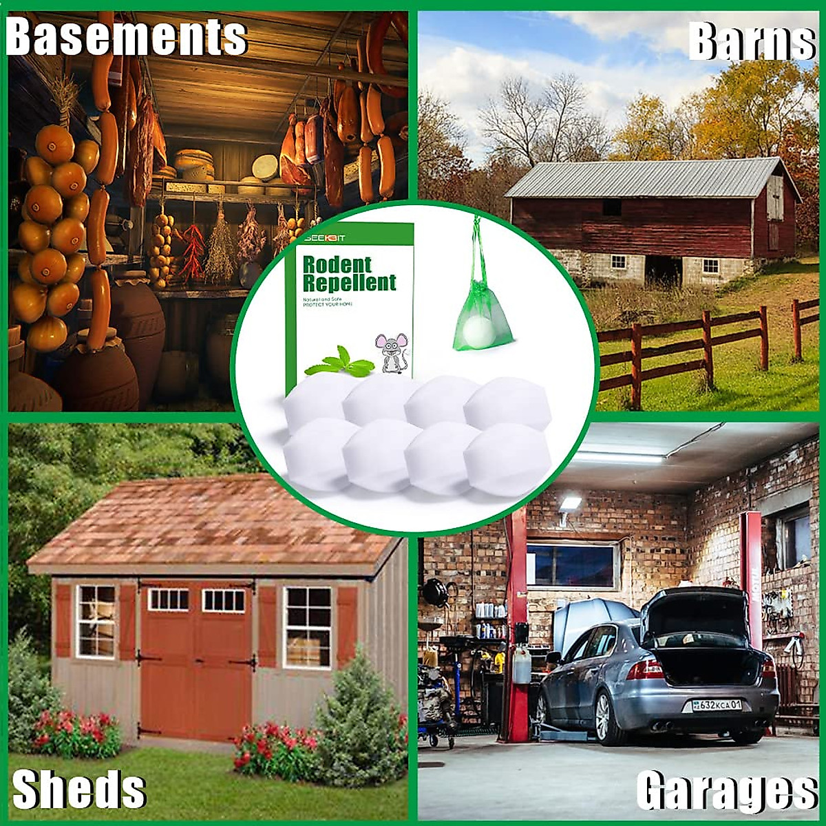 8 Pack Rodent Repellent Peppermint Oil to Repels Mice and Rats and Other Rodents, Mouse Repellent for Car Engines to Keep Mice Out, Rat Repellent for Home Farm Basements Barns Sheds Garages RV Trucks