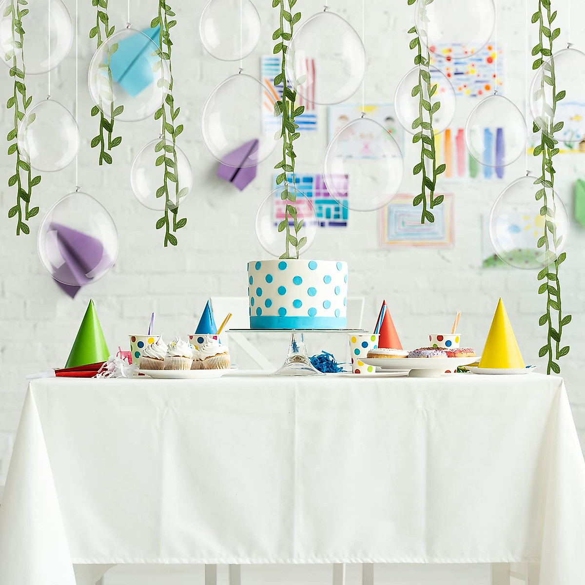 100 Pcs Bubble Clear Balloon Strands Kit Transparent Balloons for Under the Sea Party Decorations Ocean Willow Hanging Decor for Underwater Party Mermaid Baby Shower Birthday Party Wedding Supplies