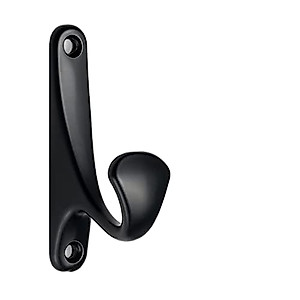 Exxacttorch 4 Pack Single Prong Wall Mounted Hat Towel Bag Hanger, Decorative Art Coat Hooks with Deep Curve, Solid Zinc Alloy Wall Hooks Holder for Keys, Umbrella, Matte Black