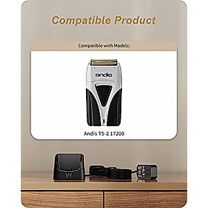 for Andis Charger Base, Replacement Andis Charger Stand with Charging Cord Compatible with Andis Profoil Lithium Plus Titanium Foil Shaver 17200 TS-2