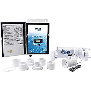 BLUE WORKS Saltwater Pool System Salt Pool - up to 40,000 Gallons Pool, Salt Chlorine Generator for Inground Pool, 2 Year USA Warranty, Clear