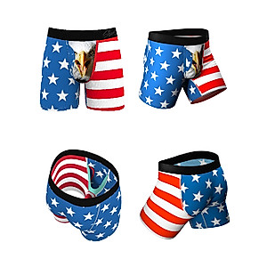 Shinesty Hammock Support Pouch Underwear For Men | Mens Underwear Boxer Briefs with Fly | US Large American Eagle