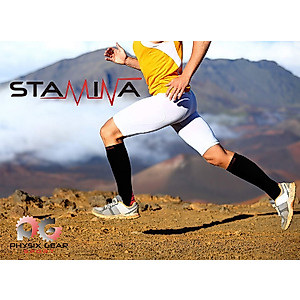 Physix Gear Compression Socks 20-30 mmHg - Men & Women - Running, Nurses, Shin Splints, Flight, Travel (BLACK / RED-S/M)