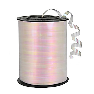 500 Yard White Curling Ribbon,Iridescent White Ribbon,3/16" Ribbon, Balloon Ribbon, Balloon String, Craft Decor Ribbon,for Florists, Flowers Decoration wrap