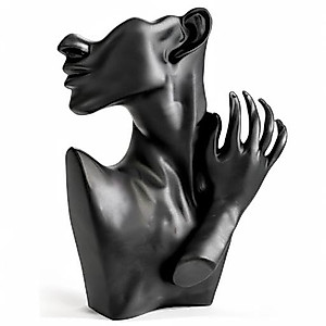 SOUJOY Jewelry Mannequin Stand Set, Earring Display with Hand, Resin Bust Holder Organizer for Show Jewelry, Necklace, Earrings, Rings