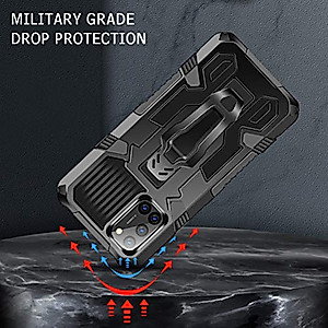 Lusheng Case for Reno2 Z Ultra-Thin PC+TPU Luxury Shockproof Back Cover Armor Bumper Bracket Anti Fall Protective Cover for Oppo Reno2 Z/F 6.53" -Grey