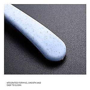 SUNNYHILL 4PCS Portable Utensils Set Straw Cutlery Set Healthy Eco-Friendly Wheat Biodegradable Chopstick Fork Knife Spoon Set for Travel Picnic Camping Students Daily Uses with Portable Case (blue)