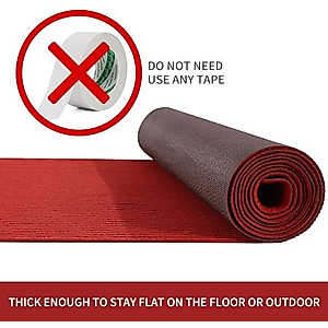 HOMBYS 450 GSM Thickness Red Carpet Runner for Party, Extra Thick & Non-slip Felt Rug Red Aisle Runner Rug for Special Events, Wedding Hollywood Oscars, 2.6 * 30 ft