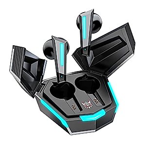 zhhcyyds T32 True Wireless Earbuds with Charging Case, Ear Buds Wireless Bluetooth Earbuds, 5.3 Wireless Earphones Cool Gaming Earbuds Noise Cancelling (Black)