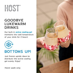 Host Freeze XL Cooling Cup in Double Walled Insulated Freezable Drink Chilling Tumbler with Freezing Gel, 12 Ounces, Pink Camo Set of 2