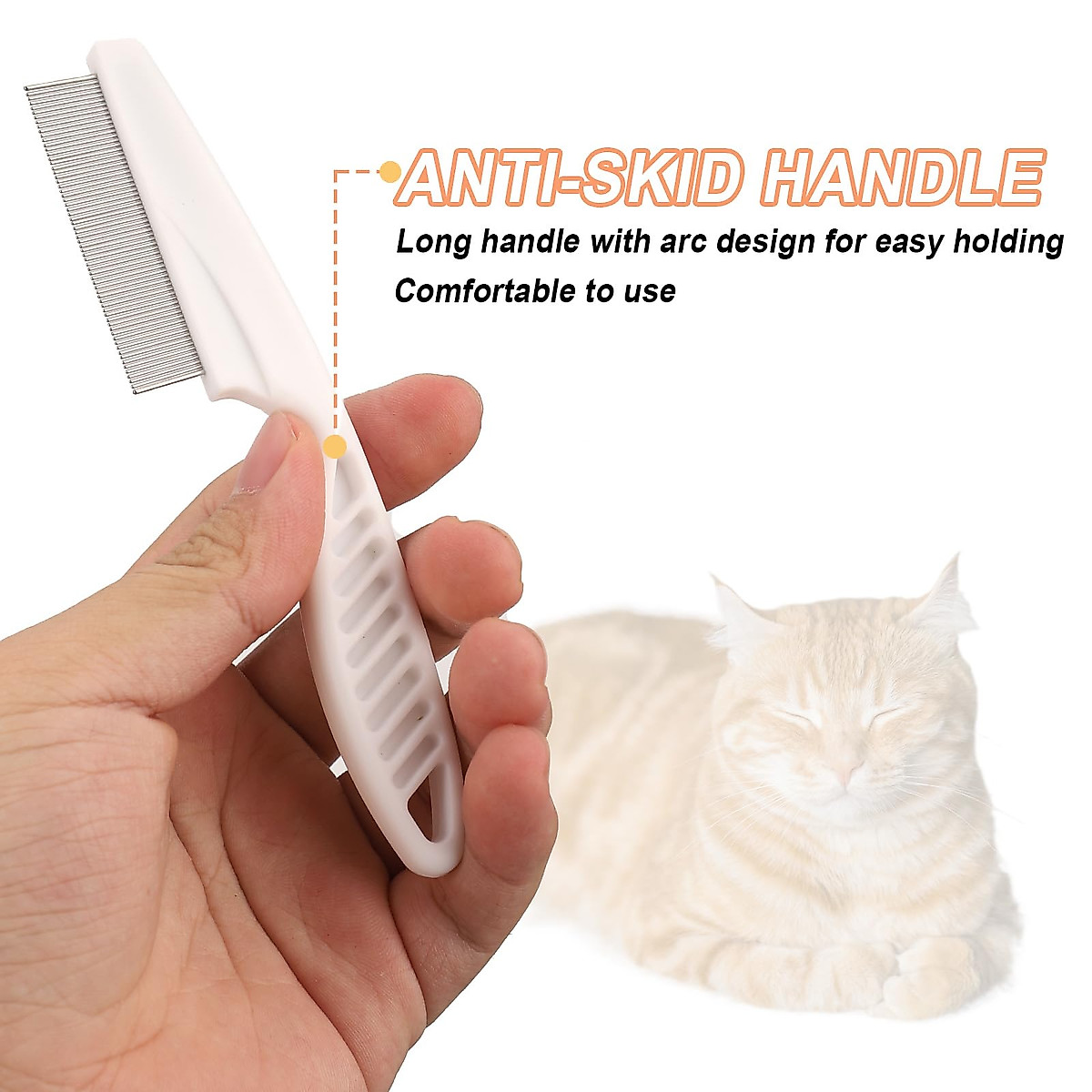 2pcs Flea Comb for Dogs Cats, 2 Sizes Multifunctional Grooming Comb for Pets Comb Metal Pet Hair Combs Flea Lice Comb for Cats Dogs Rabbits