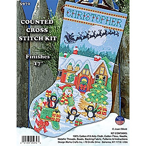 Tobin Penguin Party Counted Cross Stitch Stocking Kit