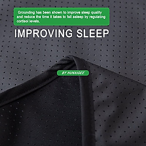 HUNAIGEE Breathable Grounding Mattress Pad Grounding Mat Kit for Bed Grounding Mats for Sleeping Plus 15ft Grounding Cord 28 x 71inch Grounding Sleep Mat Earthing Sheet 100% Conductive Leatherette