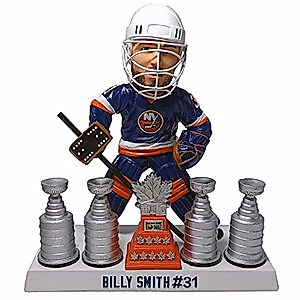 NY Islanders Billy Smith with 4 Stanley Cups and The Conn Smythe Trophy Bobblehead