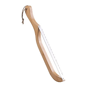 Recsrdce Bread Bow Knife， bread knife for homemade bread, sourdough bread knife，15.7" Serrated Bread Knife，Premium Stainless Steel,Used for slicing bread（Bamboo Handle - Right Handed）