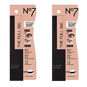 No7 The Full 360 All - in -1 Mascara, Brown/Black (Pack of 2)