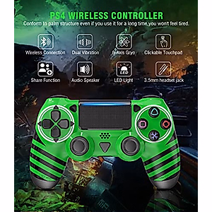 HOZKAII Replacement for Playstation 4 Controller, Wireless Remote Controller Compatible with PS4/Pro/Slim with Dual Vibration/6-Axis Motion Control/Audio Function/Headphone Jack